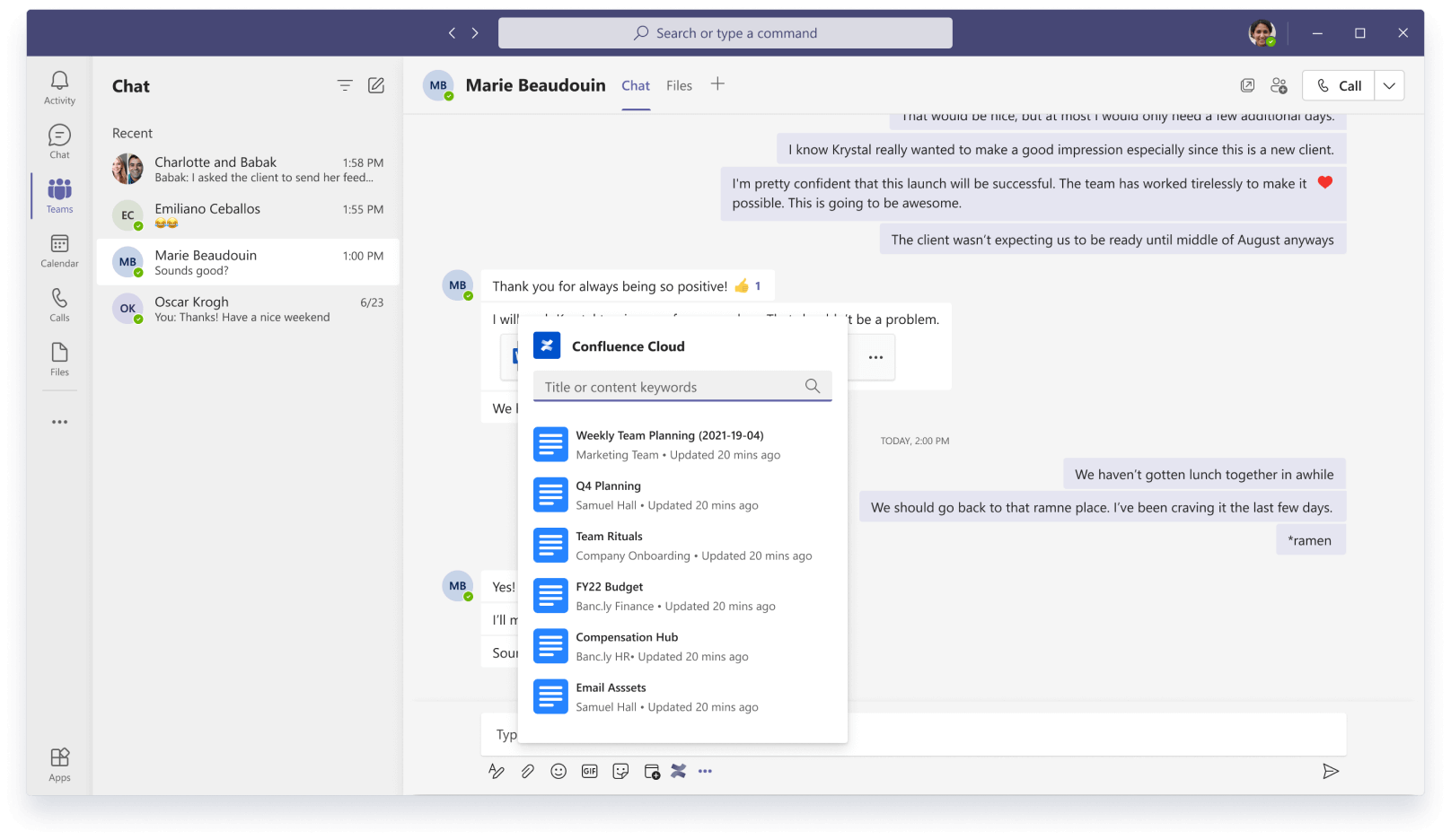 Integration zwischen Confluence und Microsoft Teams | Atlassian